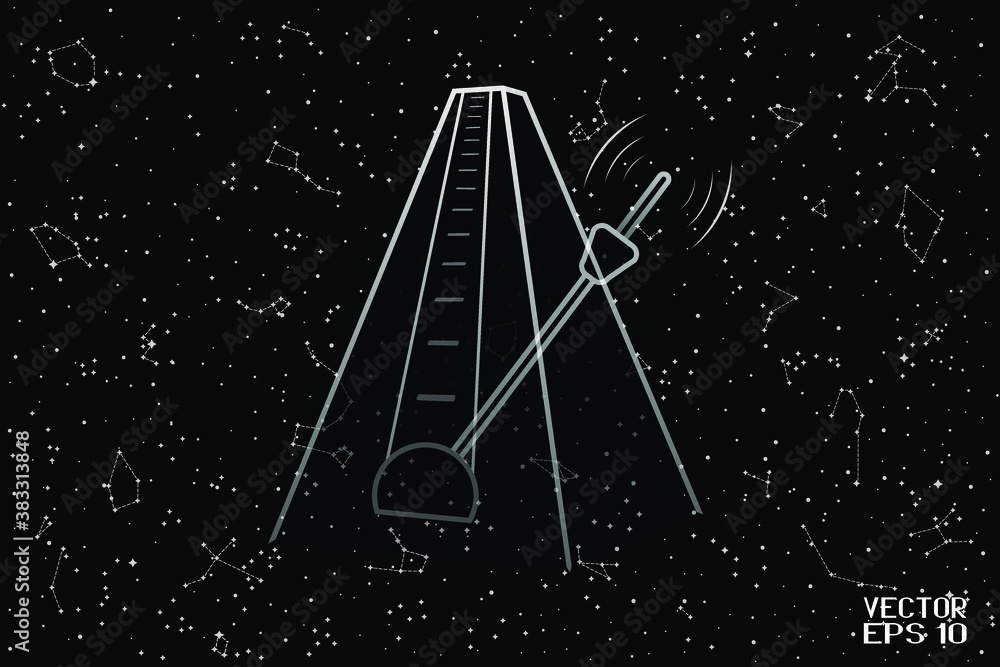 Black and White Translucent Metronome with Pendulum. Endless Time ...