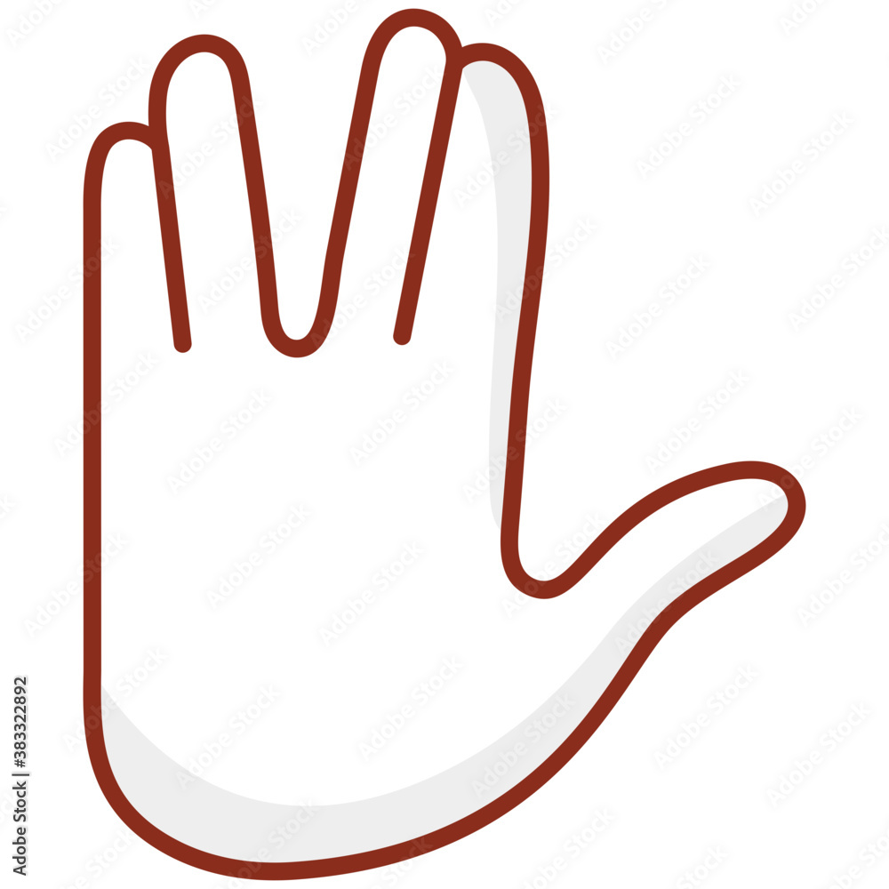 Vulcan salute cartoon hand symbol Stock Vector | Adobe Stock