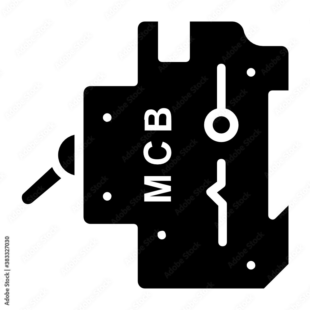 Power overload or short circuit protection device vector Glyph icon ...
