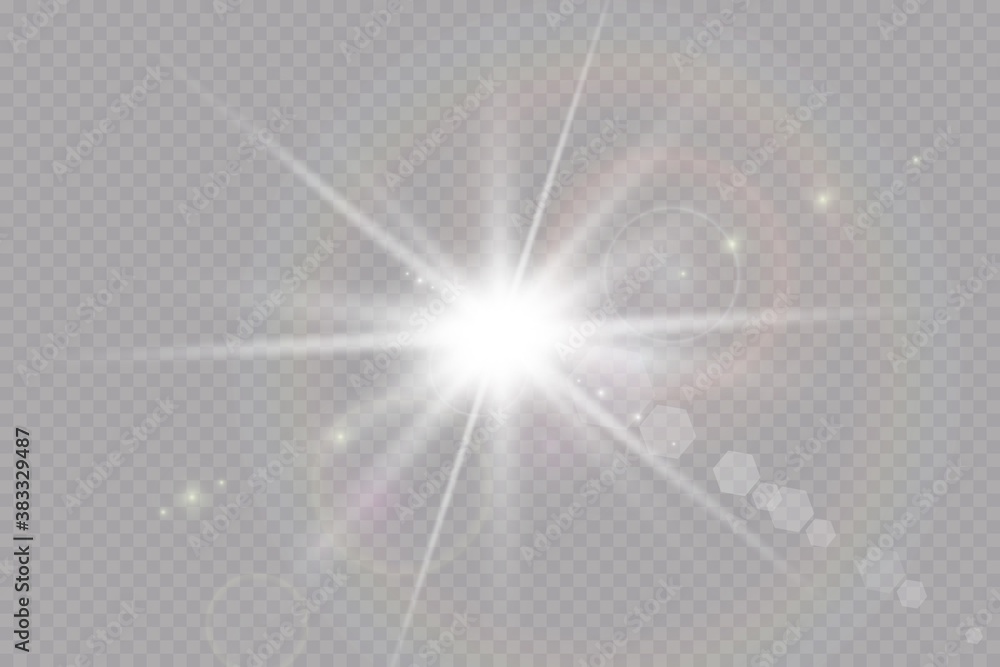 Vector Transparent Sunlight Special Lens Flare Light Effect. Sun ...