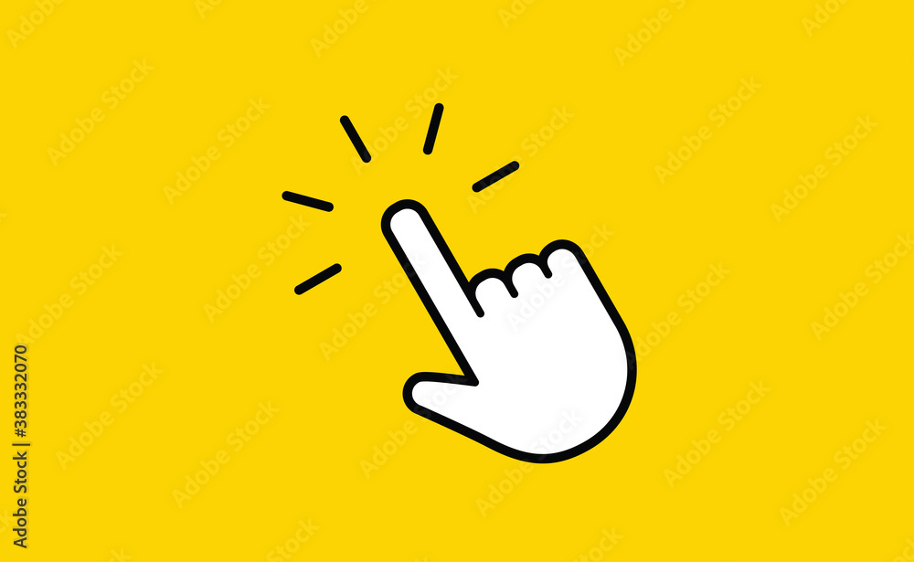 Hand click icon. Vector mouse pointer symbol. Stock Vector | Adobe Stock