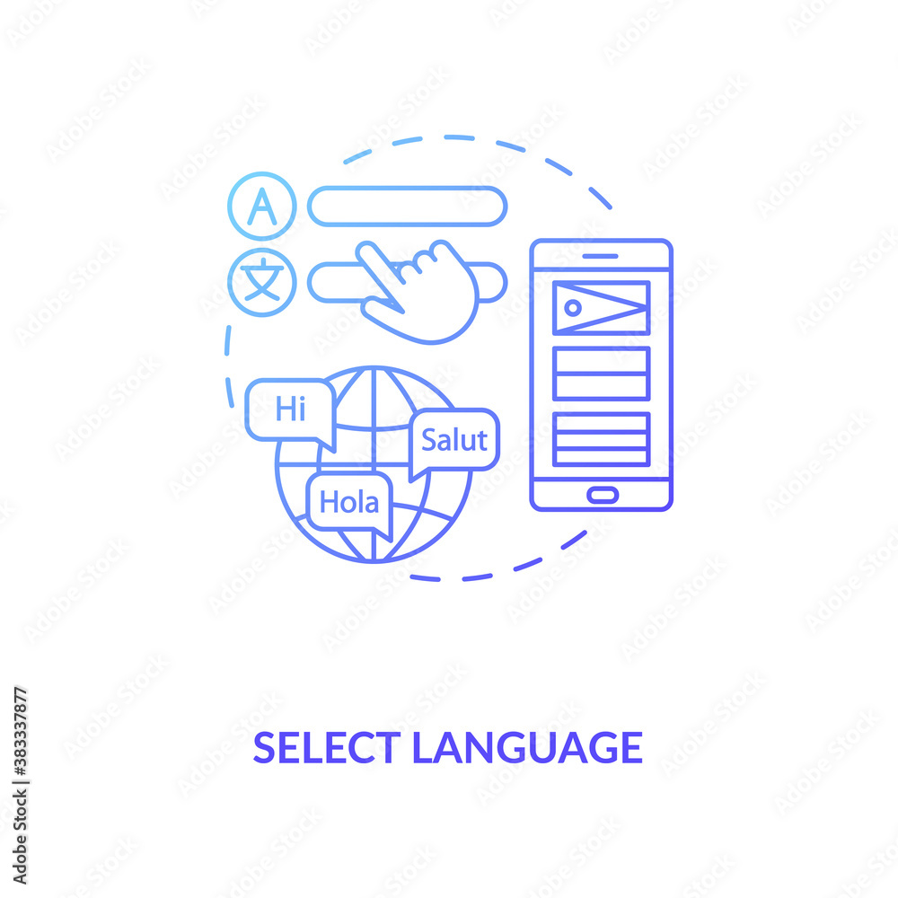 Vecteur Stock Select language concept icon. Setup instruction idea thin ...