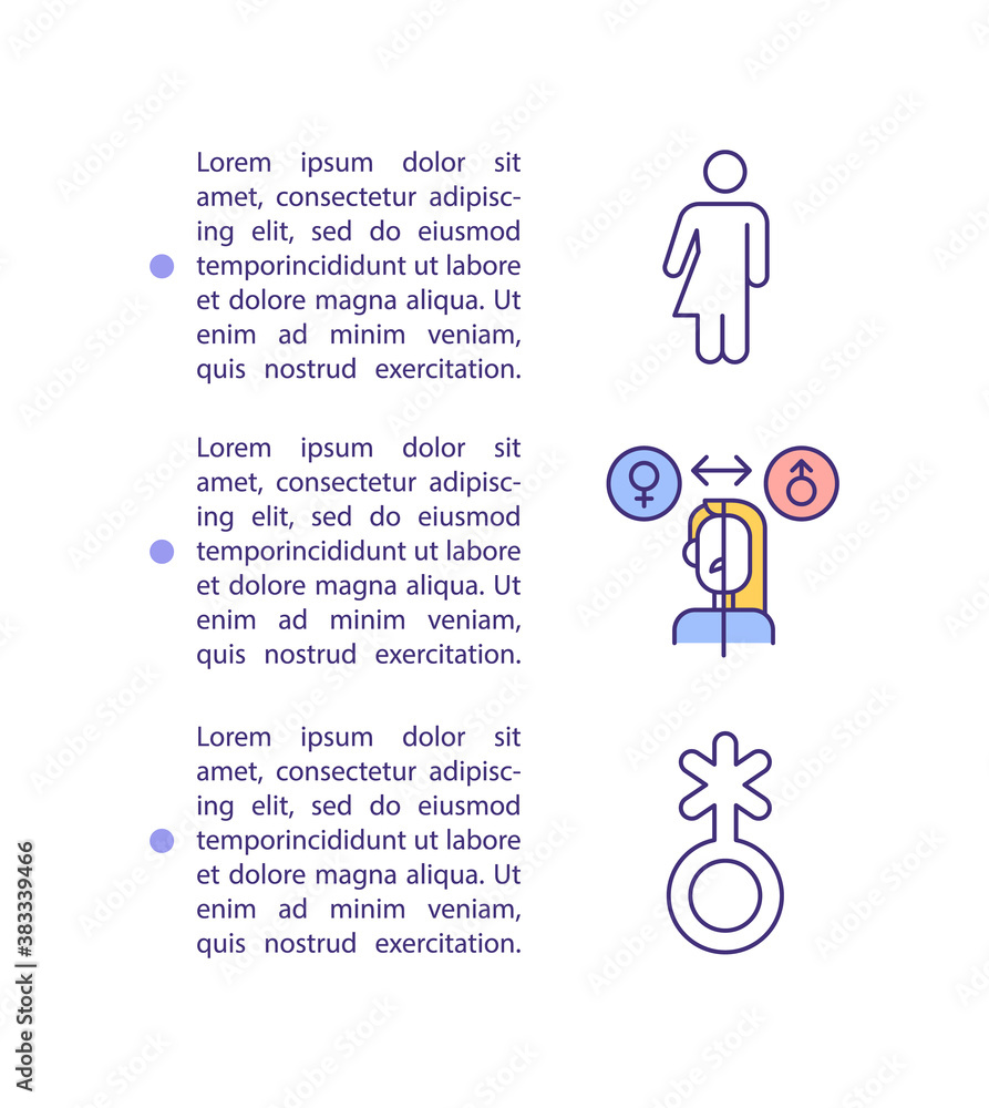 Gender transition concept icon with text. Male to female operation ...