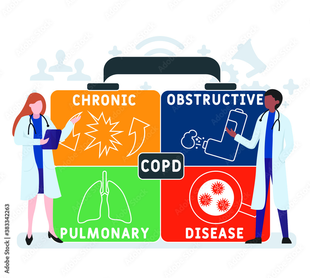 Flat design with people. COPD - Chronic Obstructive Pulmonary Disease ...
