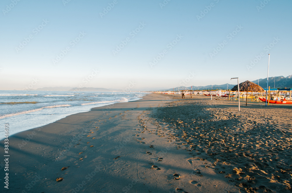 Beach in the exclusive location of forte dei marmi, versilia, tuscany ...