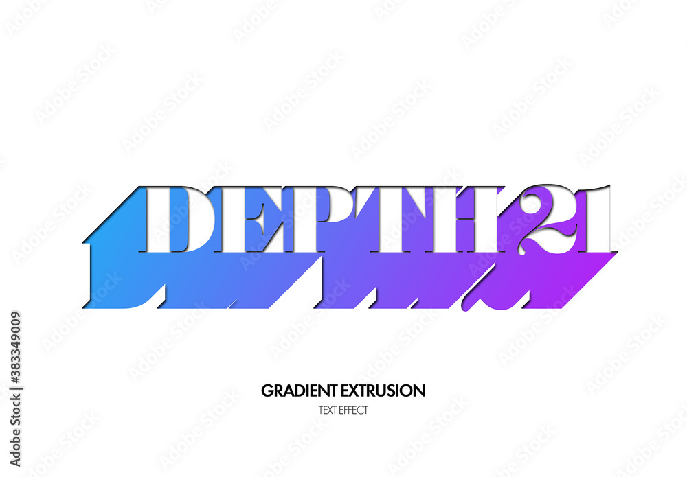 Gradient Shadow Extrusion Text Effect Mockup Stock Template | Adobe Stock