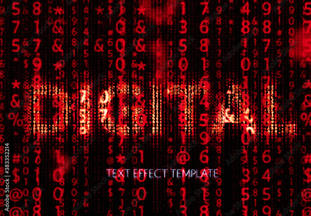 Digital Screen matrix Text Effect Stock Template | Adobe Stock