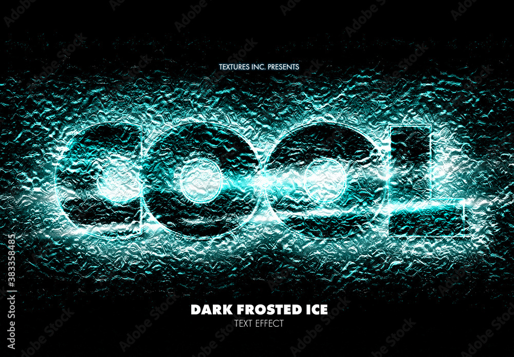 Black Frosted Ice Text Effect Mockup Stock Template | Adobe Stock