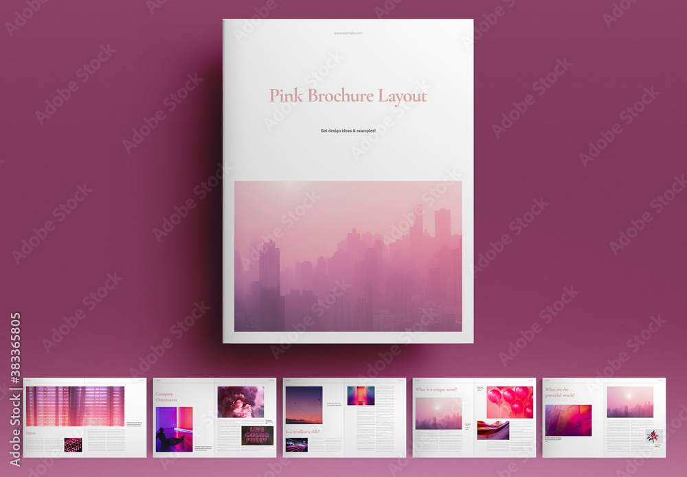 Pink Brochure Layout Stock Template | Adobe Stock
