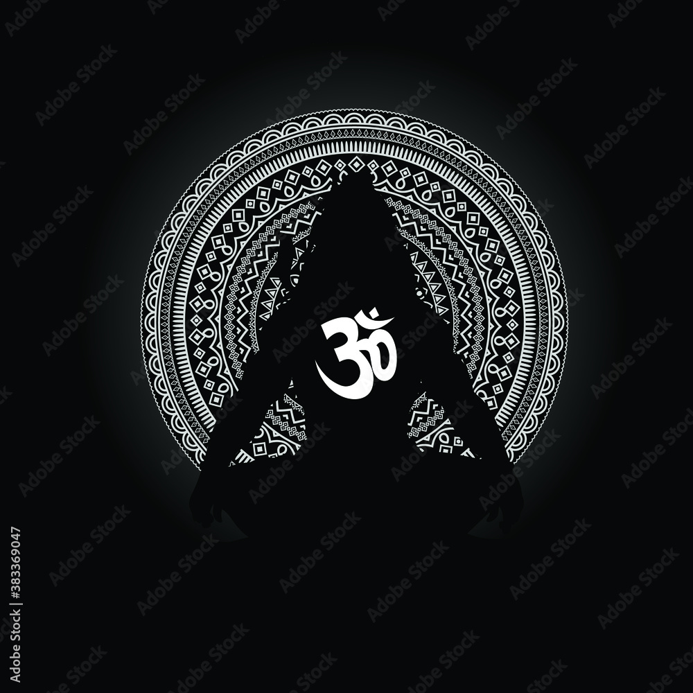 Lord mahadev vector graphic trendy silhouette design with om and ...