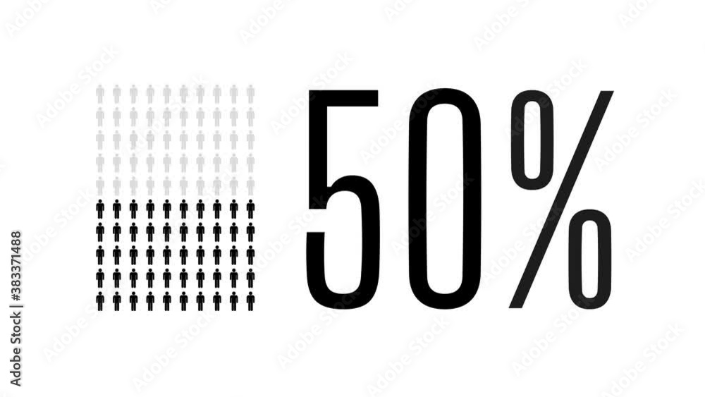 50 percent people infographic, fifty percentage chart statistics ...