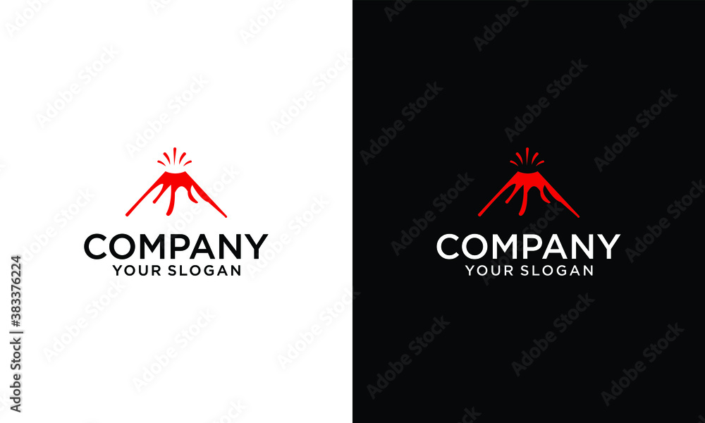 eruption of a volcano, vector logo illustration Stock Vector | Adobe Stock