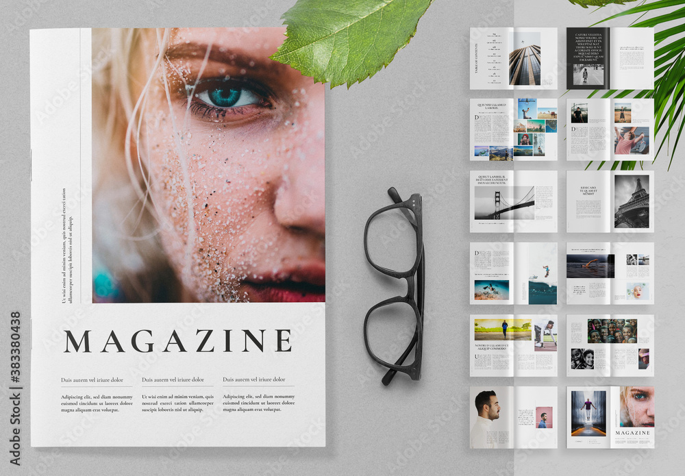 Minimal Magazine Layout Stock Template | Adobe Stock