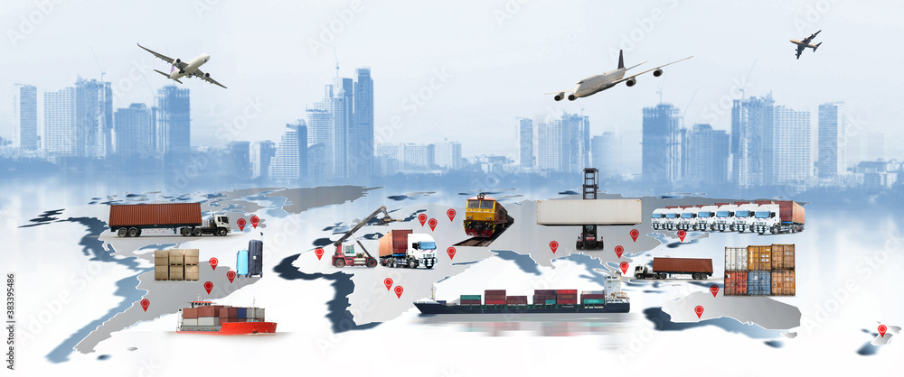 The world logistics , there are world map with logistic network ...
