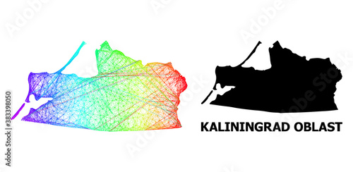 Wire frame and solid map of Kaliningrad Region. Vector model is created ...