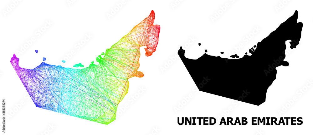 Vecteur Stock Network and solid map of United Arab Emirates. Vector ...