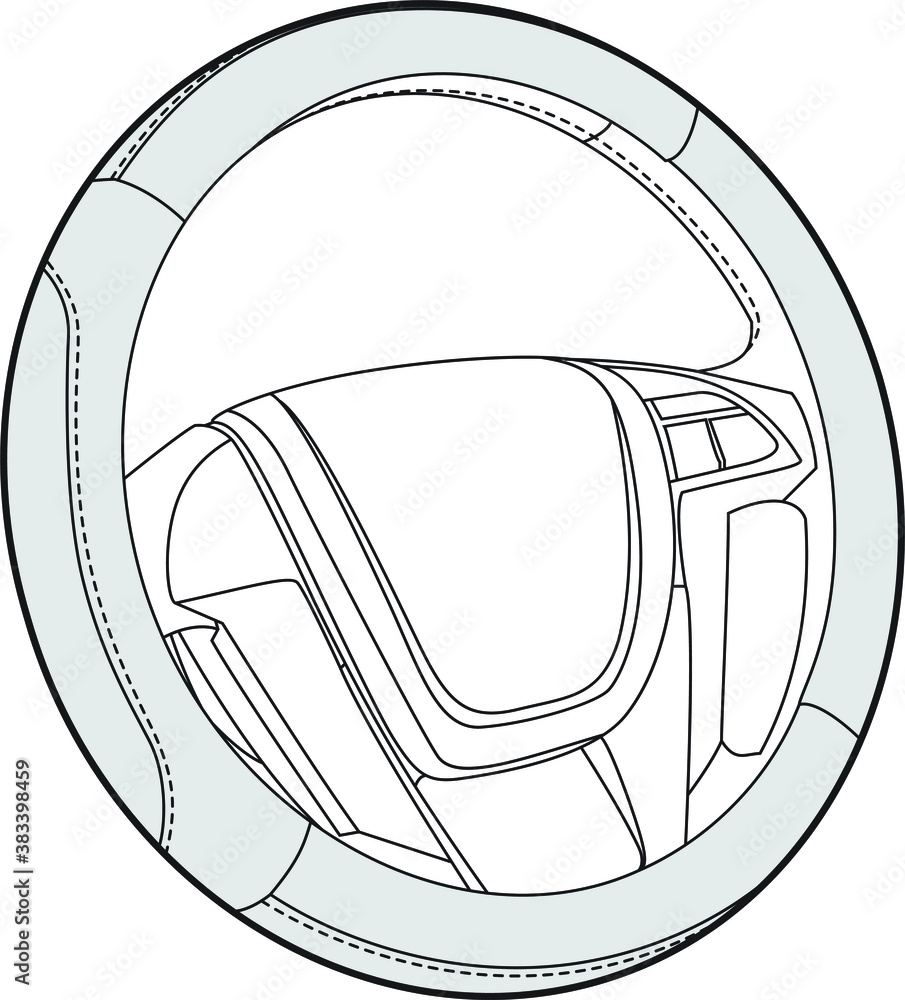 Professional Steering Wheel Cover Vector / Line Drawing. Icon, Logo ...