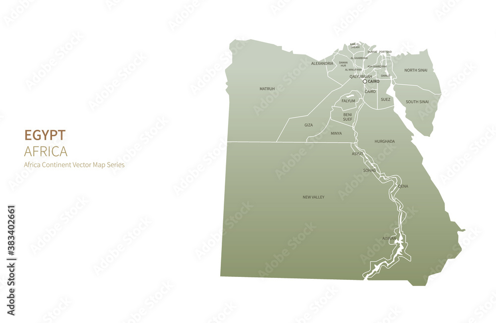 Vetor de Egypt map. vector map of african countries. do Stock | Adobe Stock