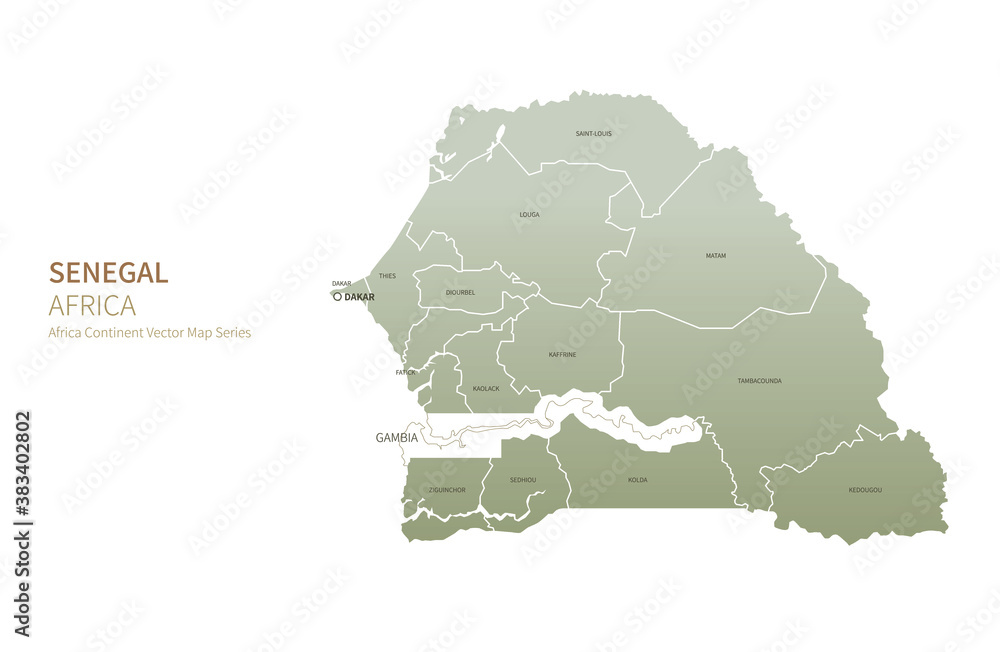 Senegal map. vector map of african countries. Stock Vector | Adobe Stock