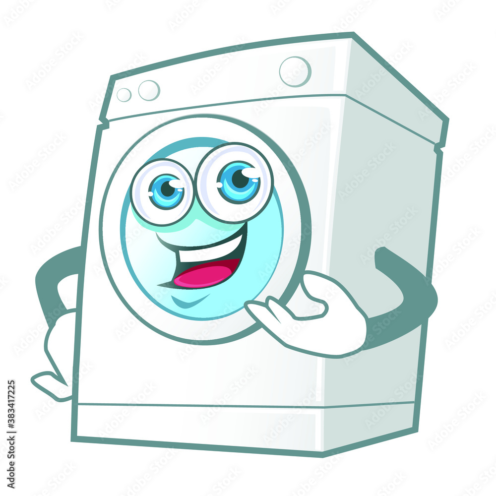 washing machine cartoon in vector Stock Vector | Adobe Stock