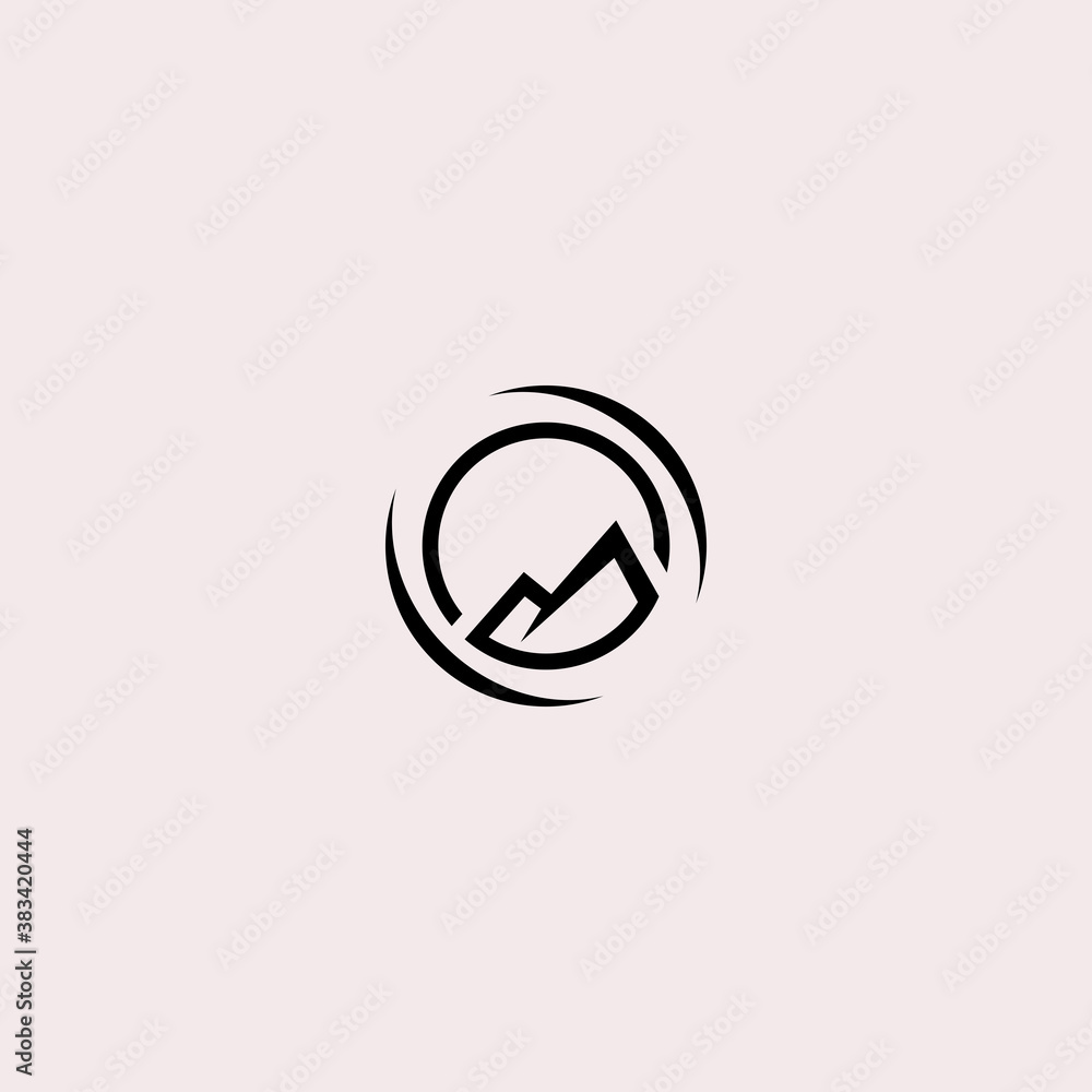 Mount logo concept in half circle logo designs vector Stock Vector ...