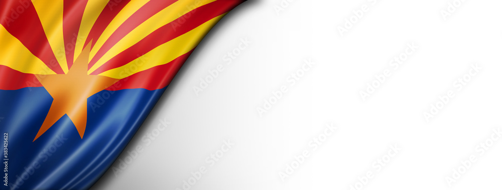 Arizona flag on white wall banner, USA Stock Illustration | Adobe Stock