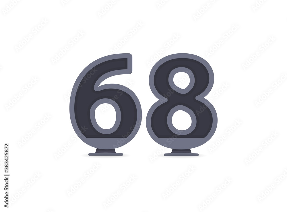 68 vector number design. For logo, brand label, design elements ...