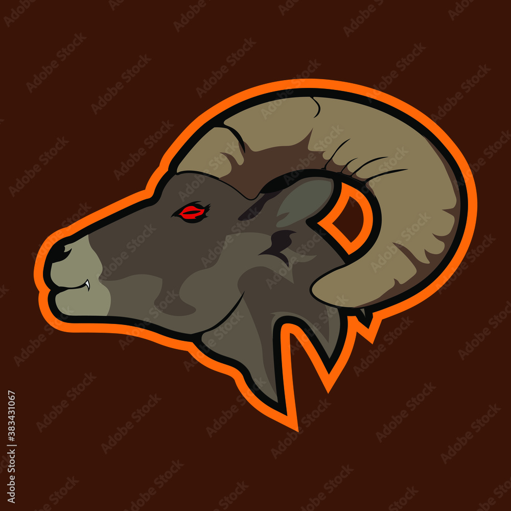 This goat face is a high-resolution logo mascot. With the design of a ...