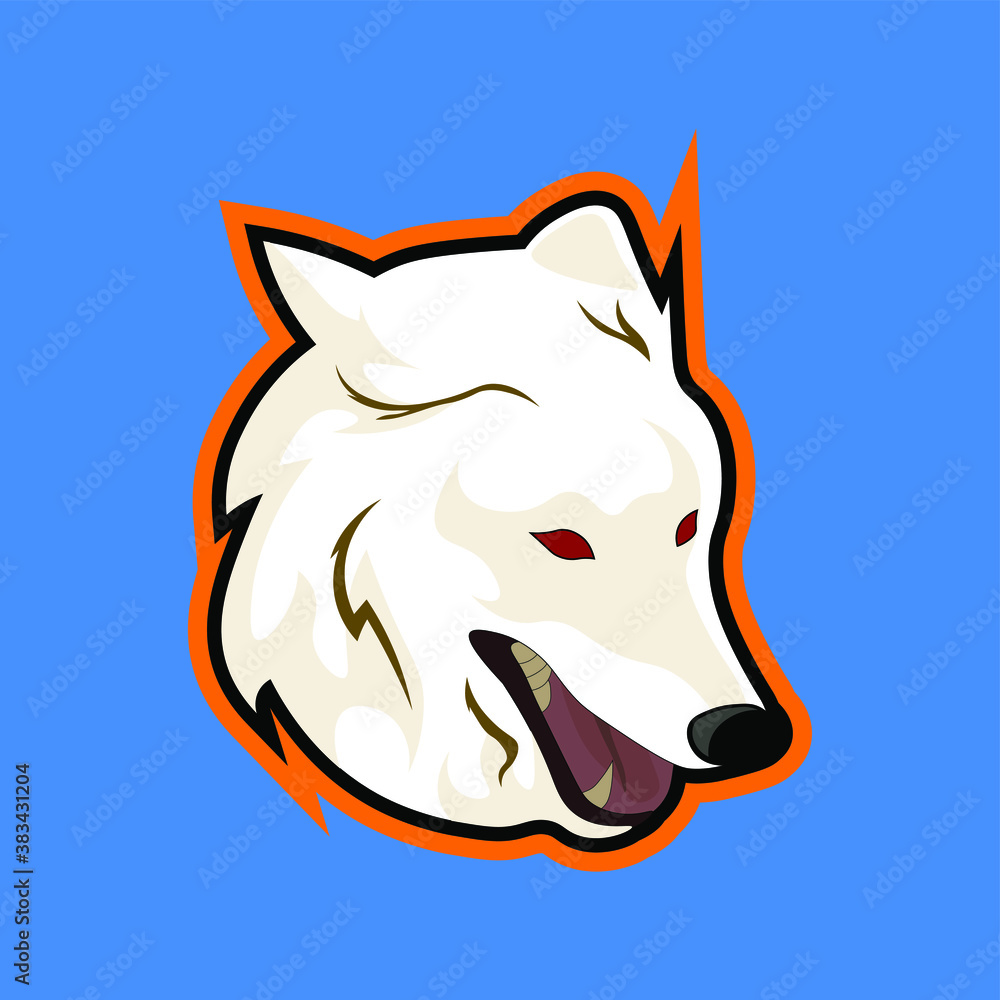 This evil white wolf is a high-resolution logo mascot. With the design ...
