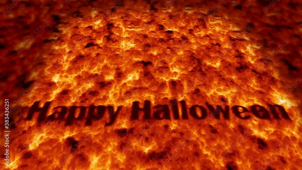 Happy Halloween, 3D Text animation of halloween in floating Lava,And ...