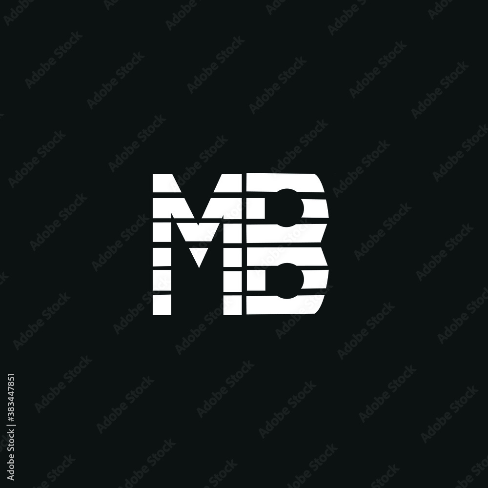 MB letter logo design, Creative letter logo design on black background ...