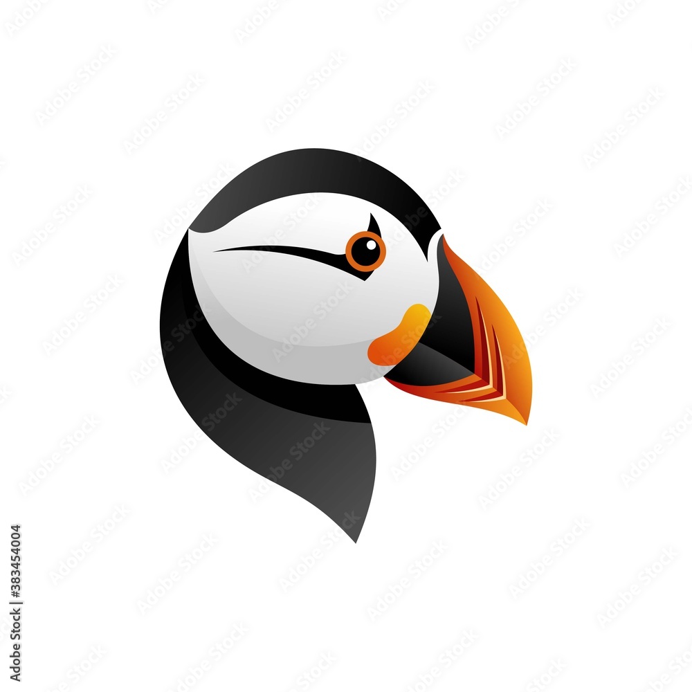 Poster puffin head cartoon Vector Illustration – Wall Art | UkPosters