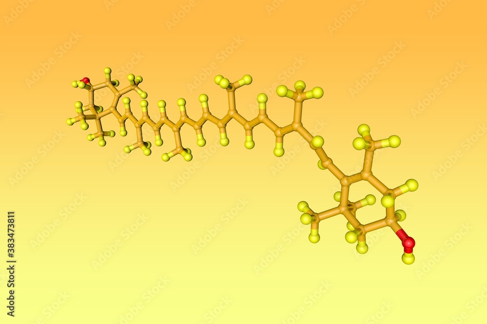 Molecular structure of zeaxanthin, one of the most common carotenoid ...