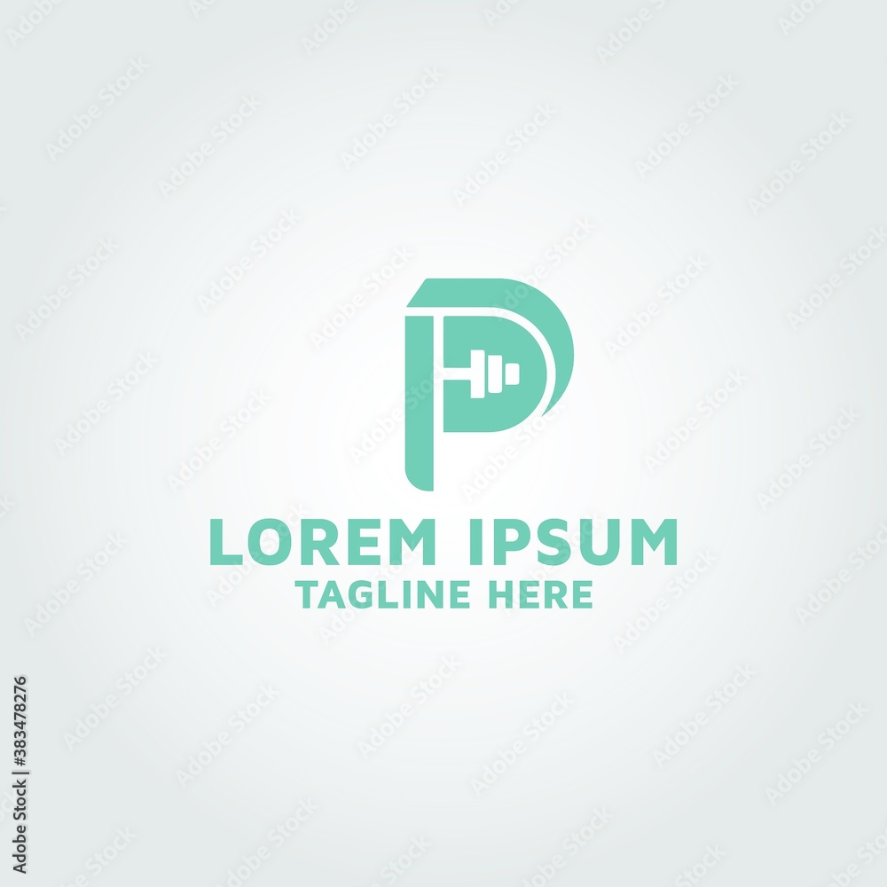 Letter P and physical fitness Vector logo design idea Stock Vector ...