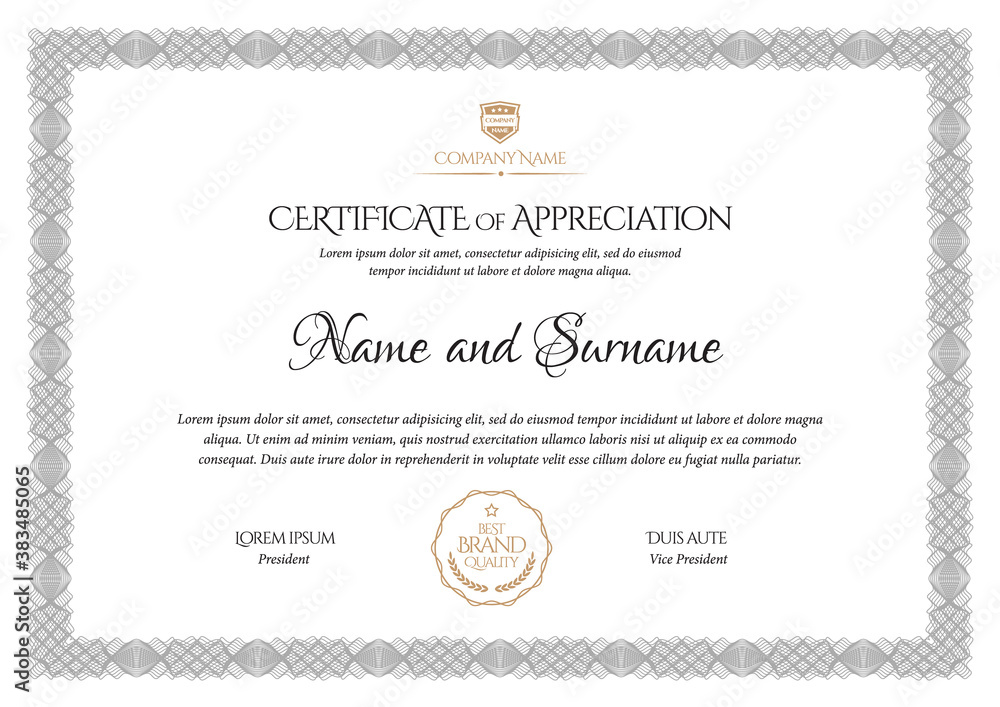Certificate Template. Diploma of modern design or gift certificate ...