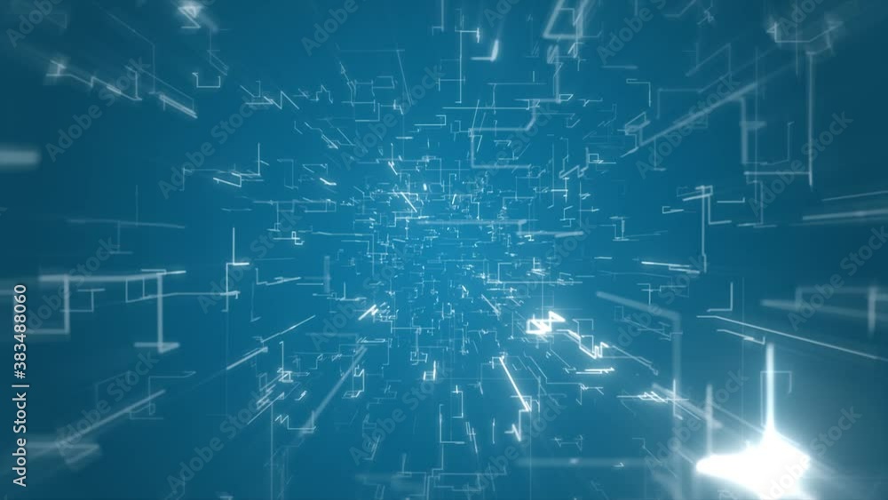 Abstract 3d Technology Background Fx Digital Data/ 4k animation of an ...