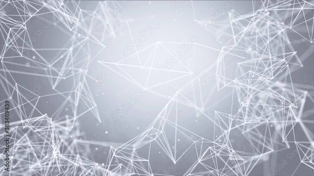 Abstract Neural Clean White network concept. Connected cells with links ...