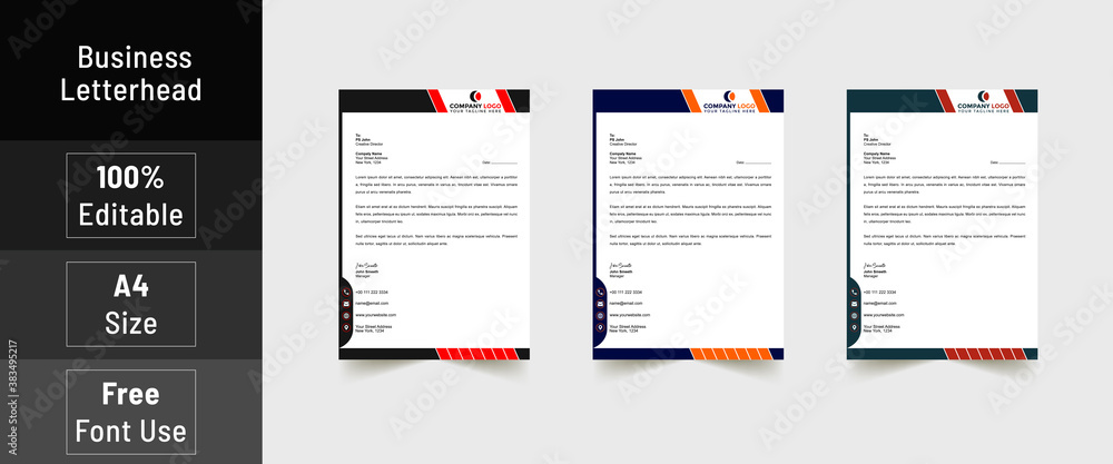 Modern business style letterhead template of your corporate project ...