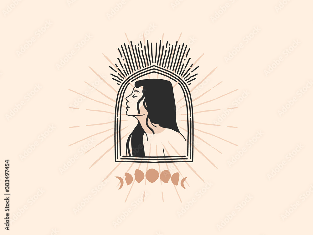 Hand drawn vector abstract stock flat graphic illustration with logo ...