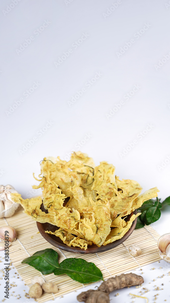 peyek, traditional Indonesian crackers, spiced flour that is deep fried ...