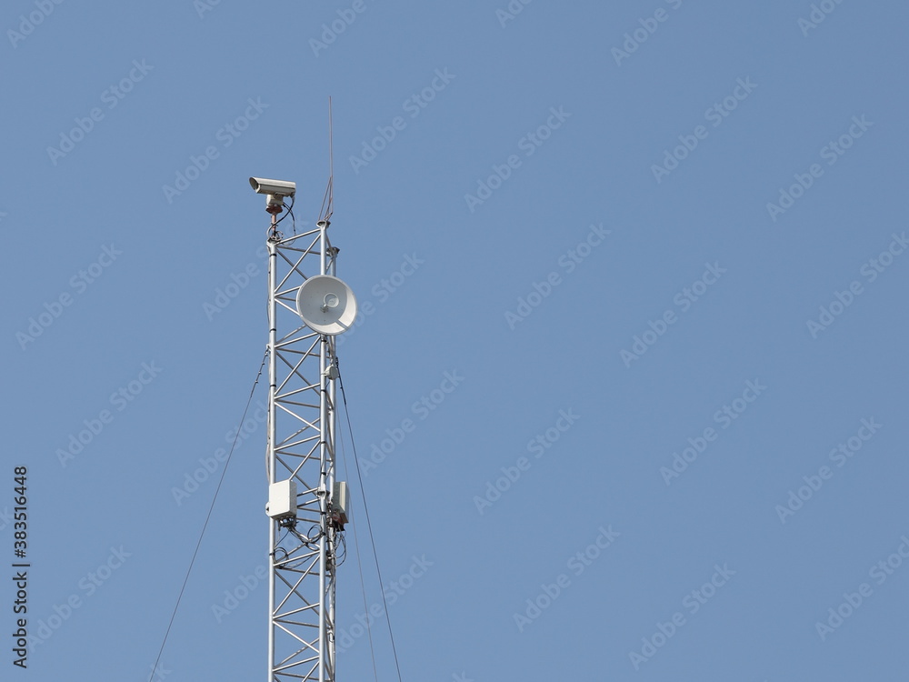 Radio-television tower for receiving and transmitting electromagnetic ...