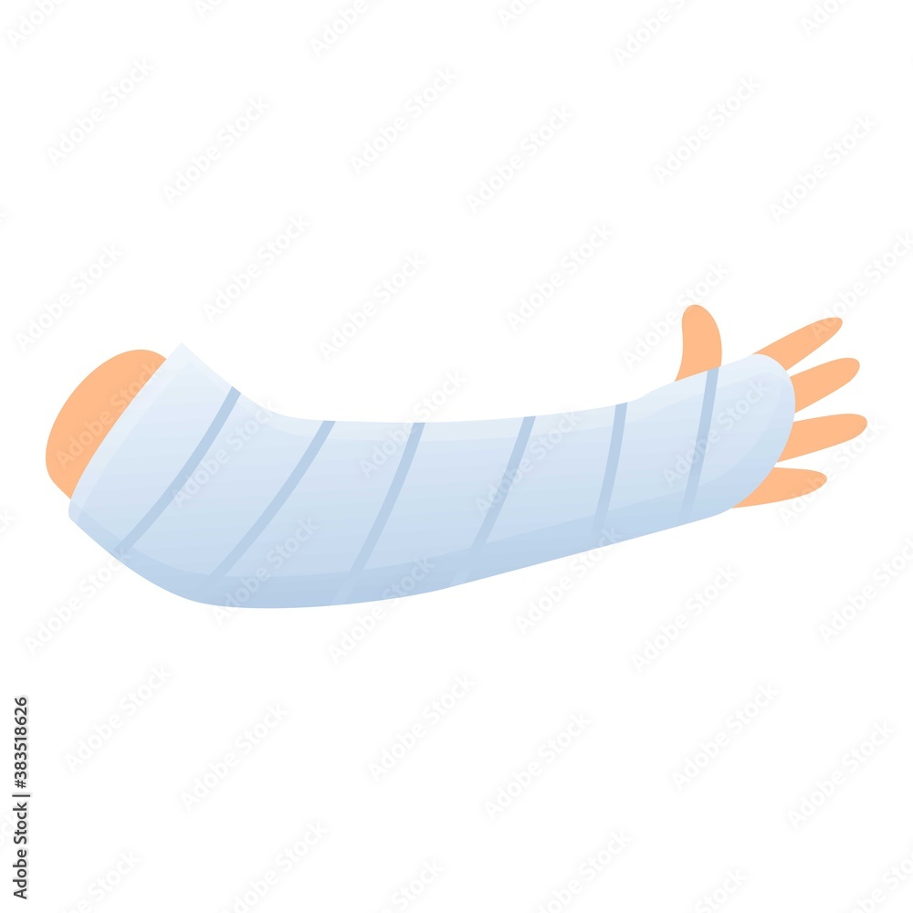 Hand injury bandage icon. Cartoon of hand injury bandage vector icon ...