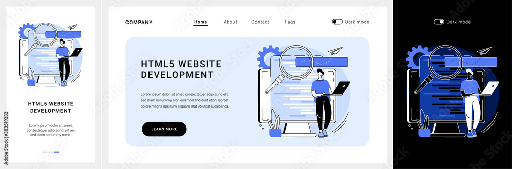 HTML5 website development website UI kit. HTML5 development, website ...