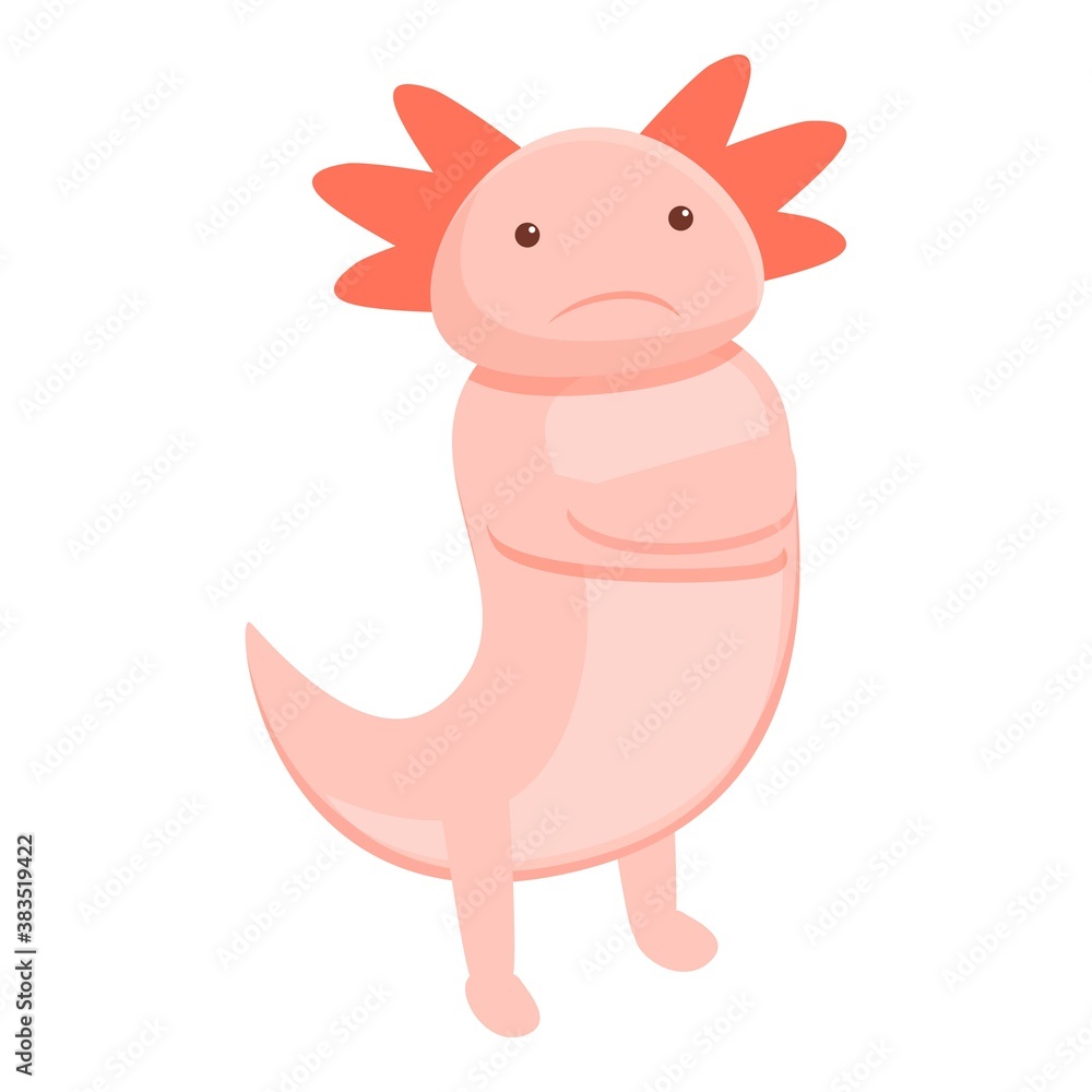 Sad axolotl icon. Cartoon of sad axolotl vector icon for web design ...