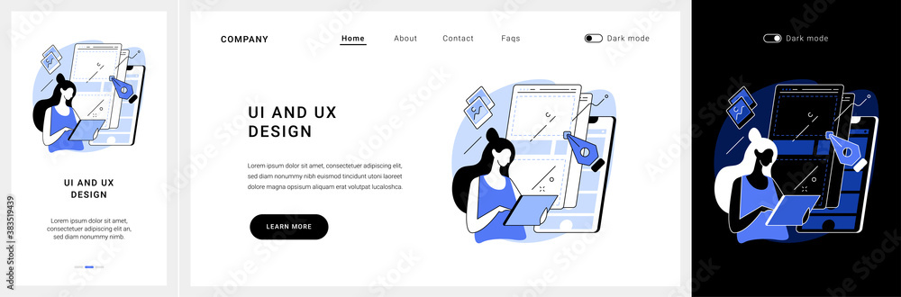 UI and UX design website UI kit. Mobile app UI design, website UX, user ...