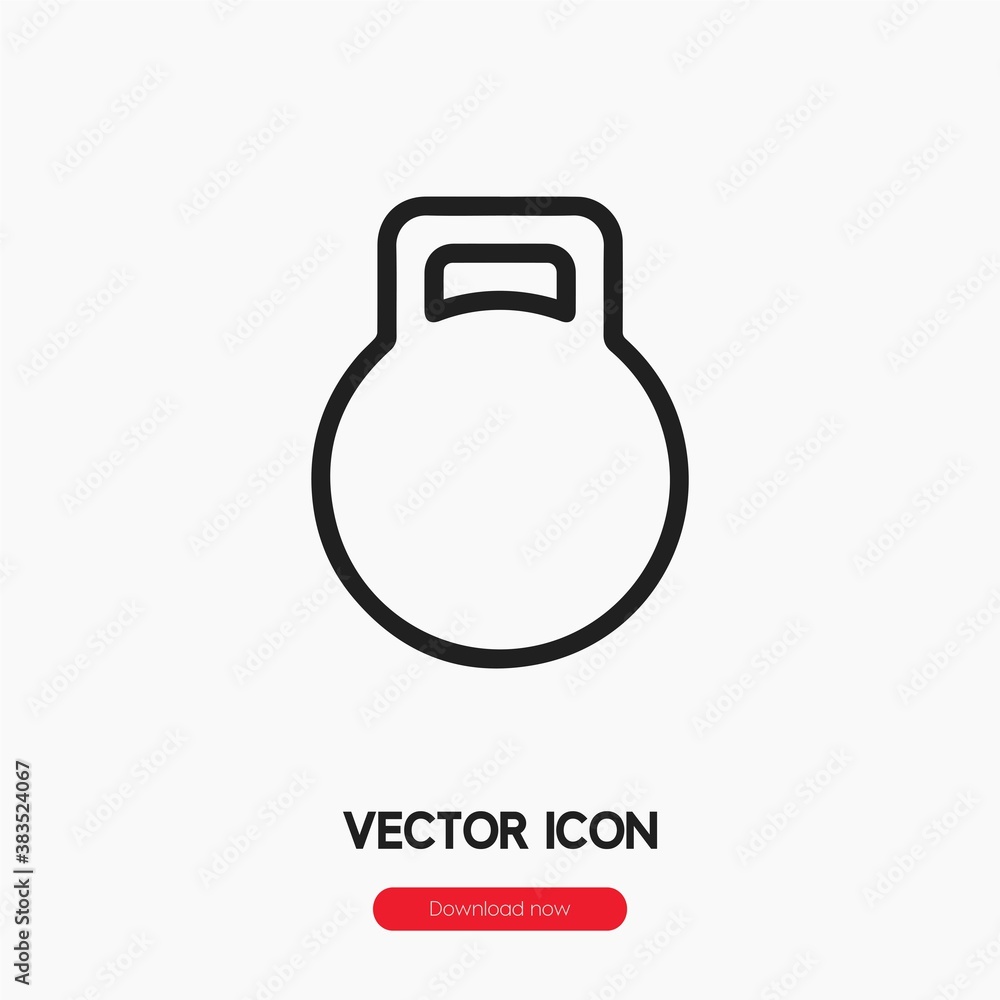 kettlebell icon vector. Linear style sign for mobile concept and web ...