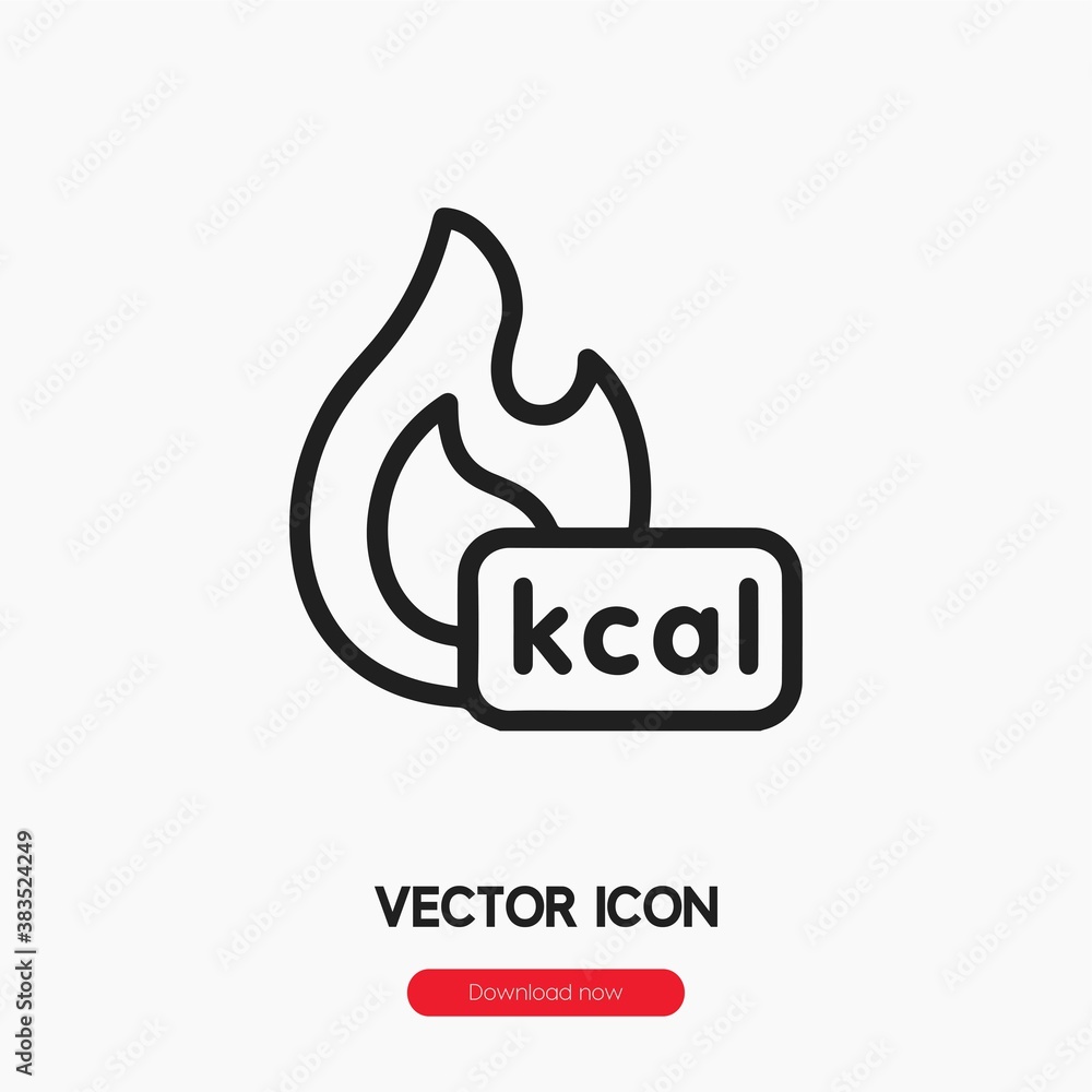 kcal icon vector. Linear style sign for mobile concept and web design ...