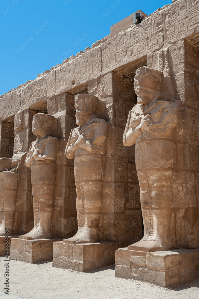 Colossal Statues in the Barque Chapel of Ramesses III, Temple of Karnak ...
