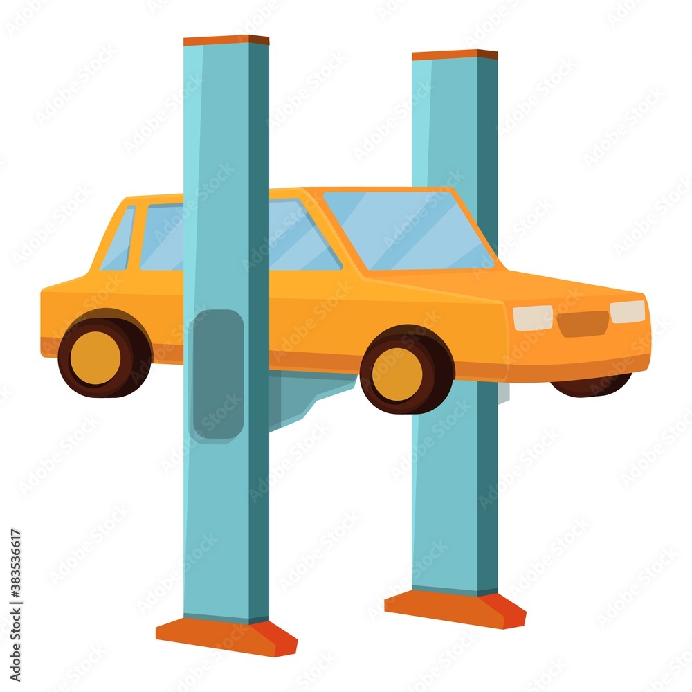 Car lift machine icon. Cartoon of car lift machine vector icon for web ...