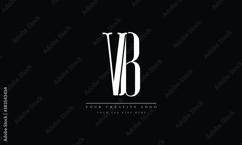 VB, BV, V, B Letter Logo Design with Creative Modern Trendy Typography ...